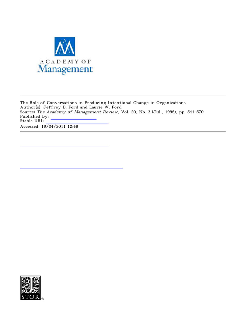 1 Ford - The Role of Conversations | PDF | Communication | Human ...