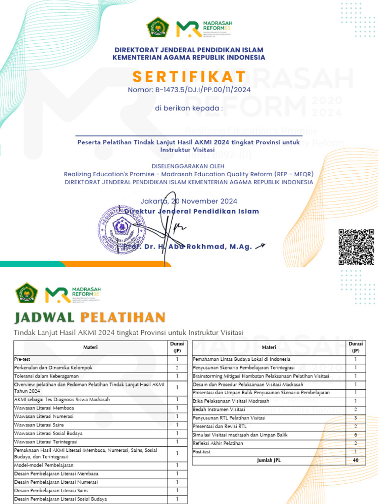 Sertifikat Instruktur AKMI Permadi Hendra Lesmana, MPD | PDF