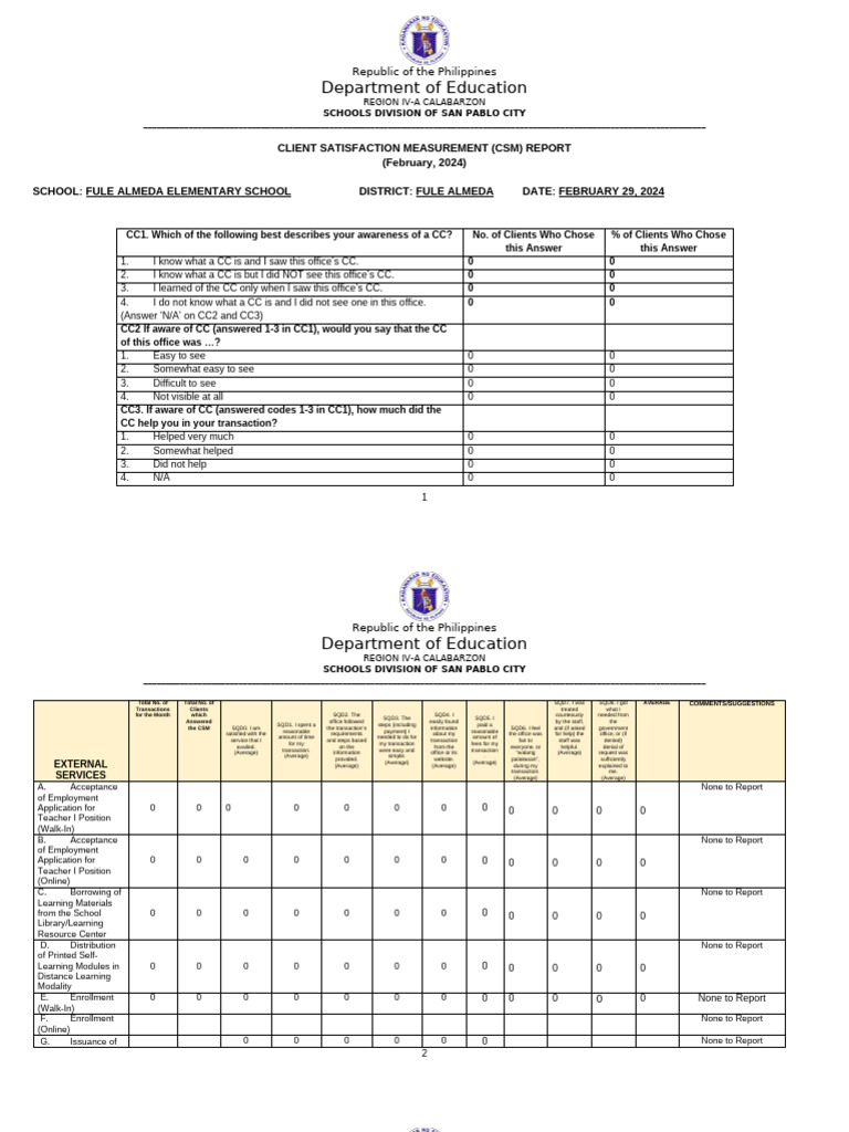CSM Monthly Report February | PDF