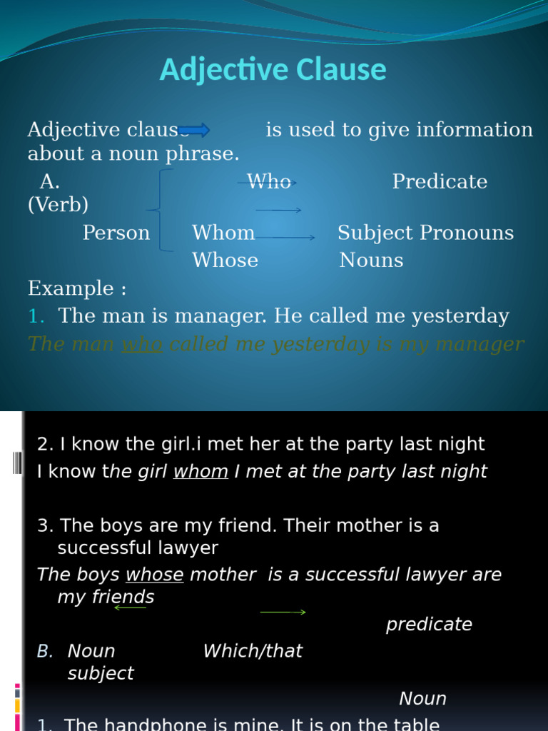 Adjective Clause | PDF