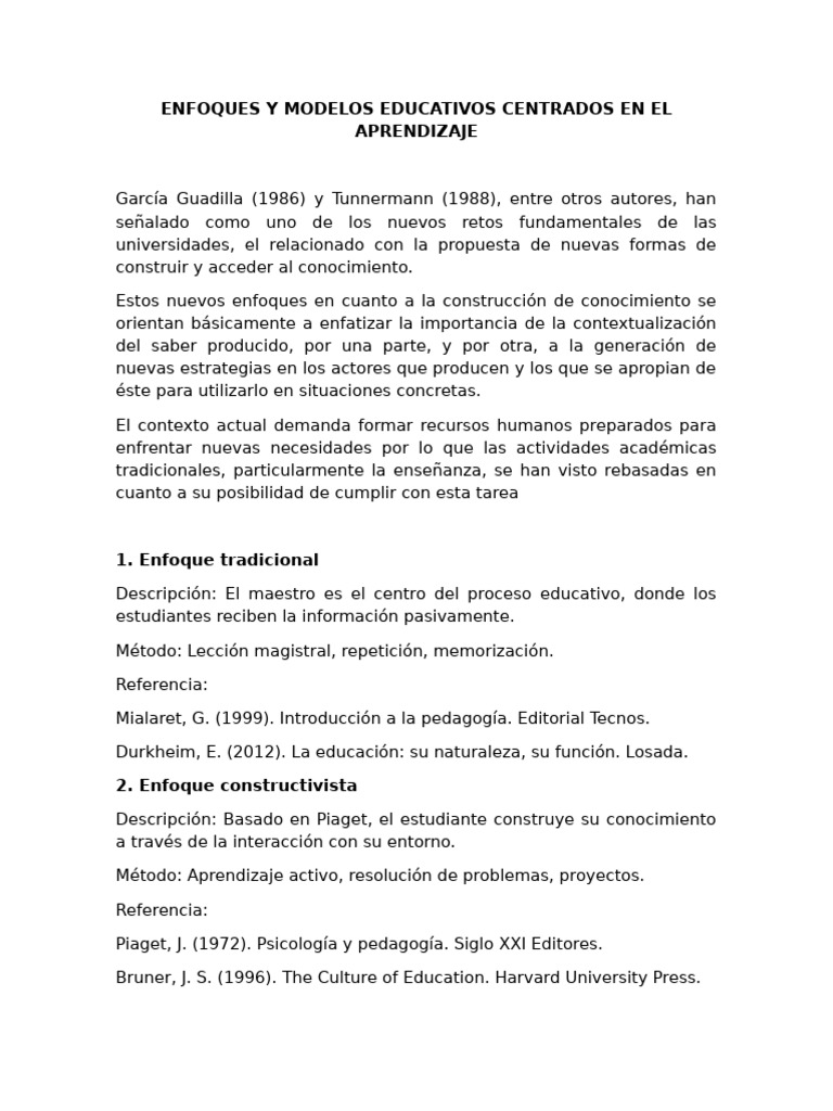 Modelos Educativos Centrados en Aprendizaje | PDF | Aprendizaje ...