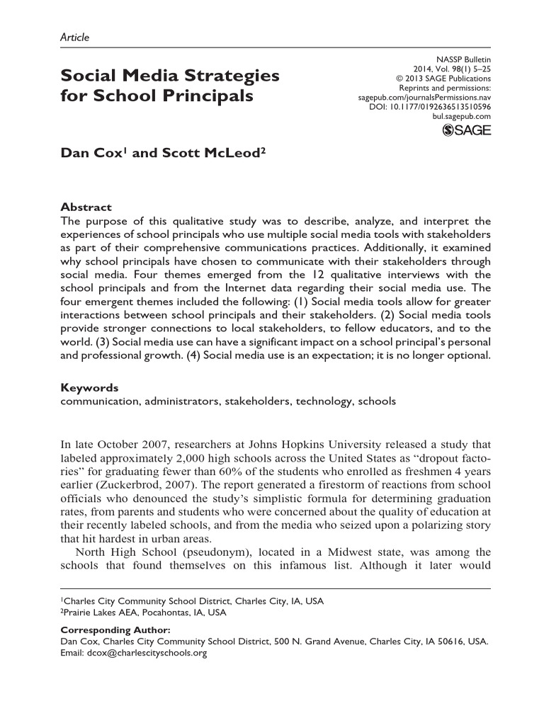 Social Media Strategies for Principals | PDF | Social Media | Popular ...