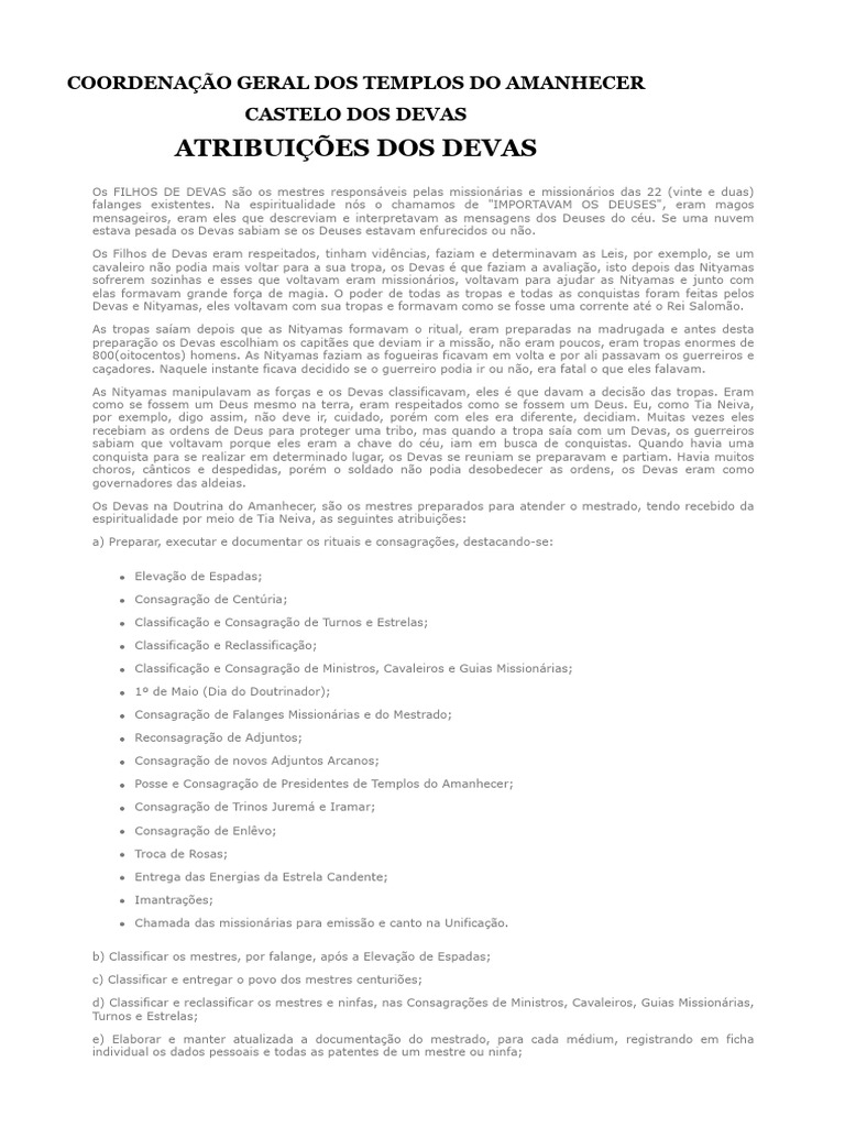 DEVAS (1) Vale Do Amanhecer | PDF