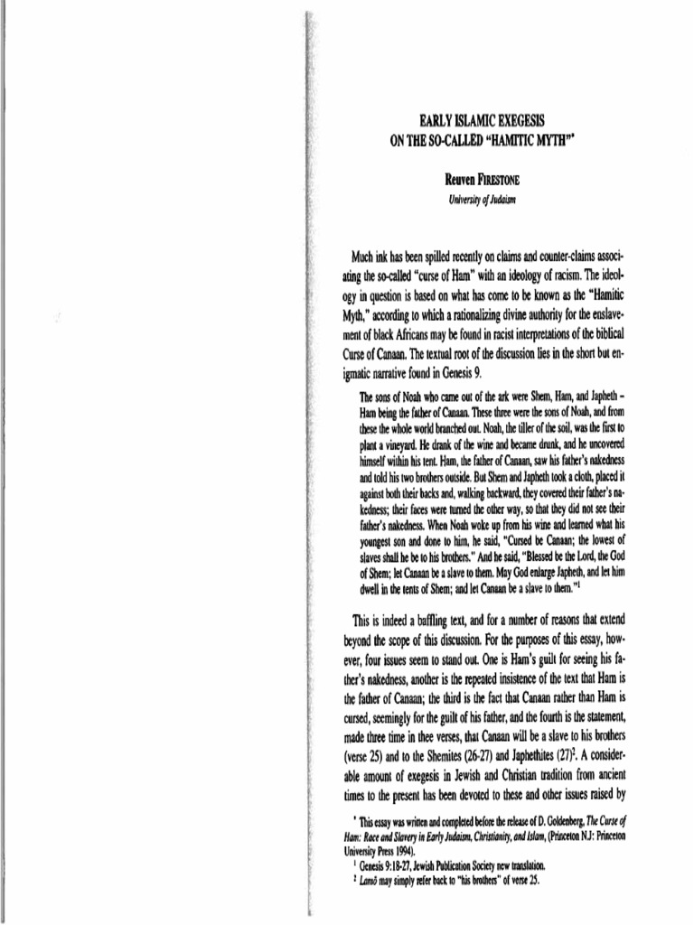 Early Islamic Views on Hamitic Myth | PDF | Ham (Son Of Noah) | Noah