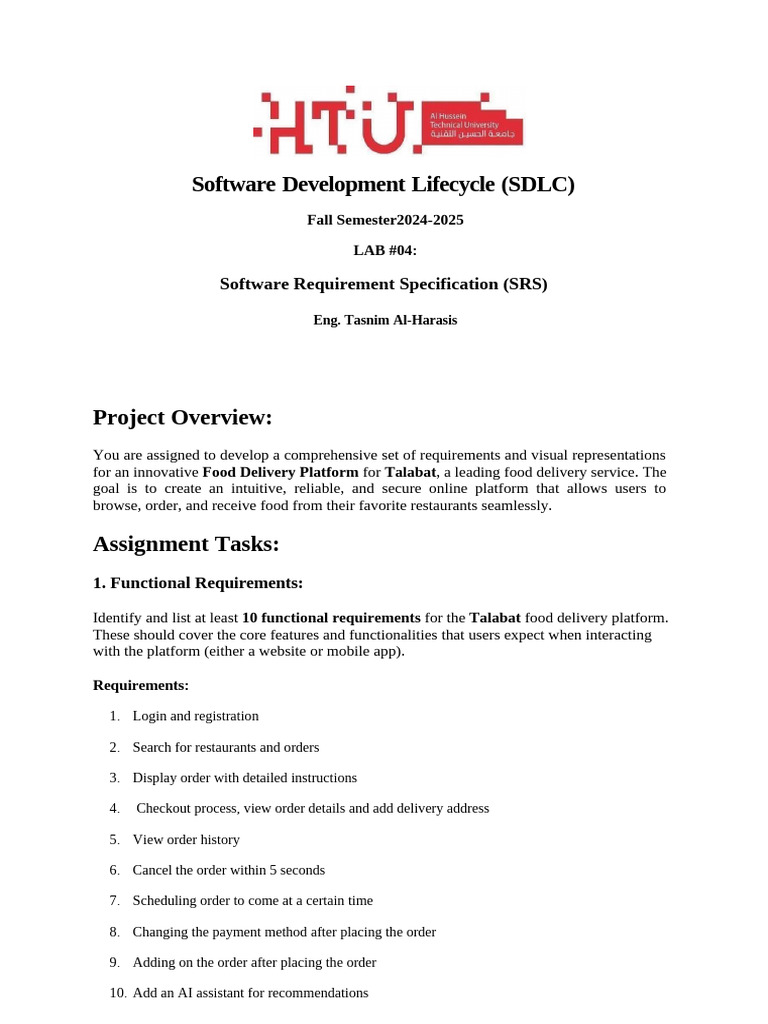 Lab04 Software Requirement Specification | PDF | Usability | Computing