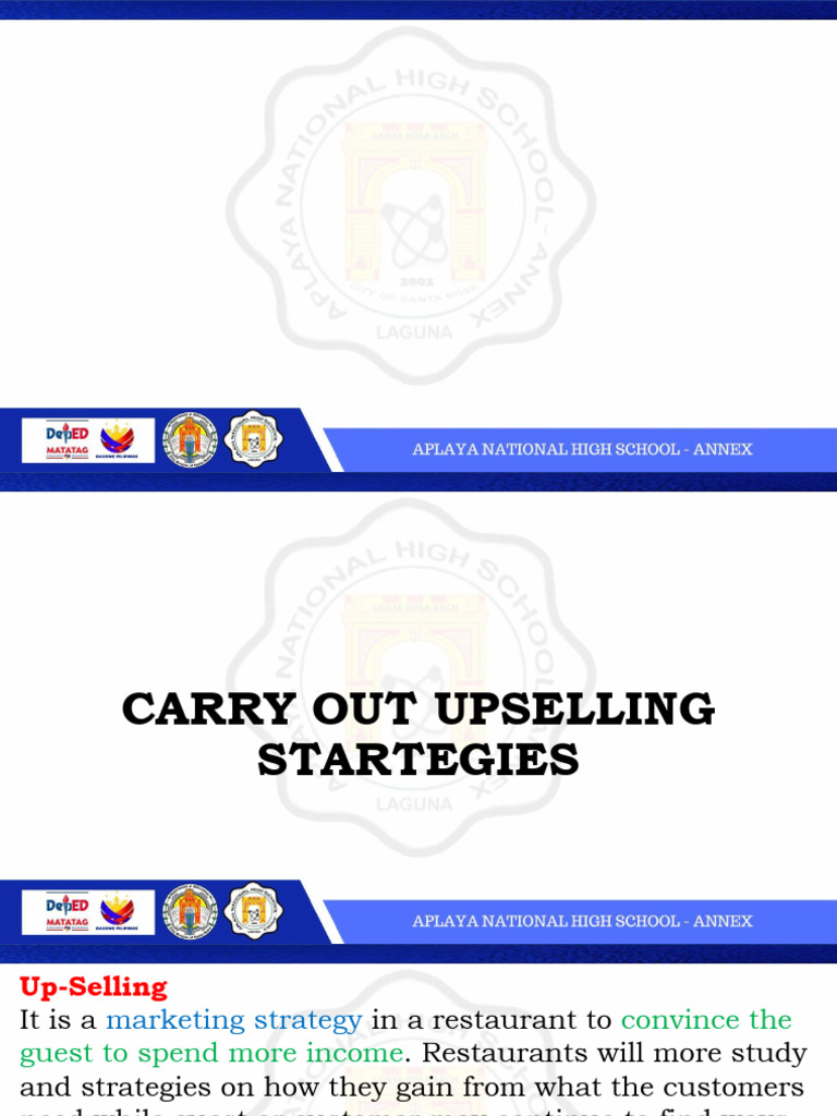 3rd QT Lesson3 Carry Out Upselling | PDF | Menu | Waiting Staff