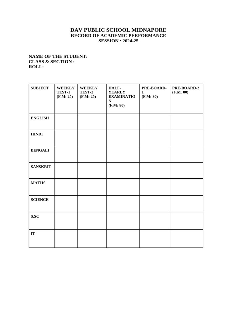 How to Complete Academic Record Form | PDF