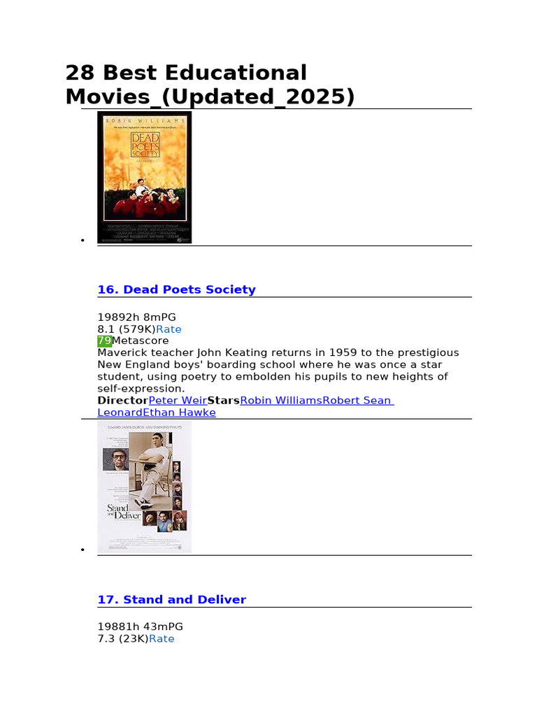 28 Best Educational Movies Part 2 | PDF | Tourette Syndrome