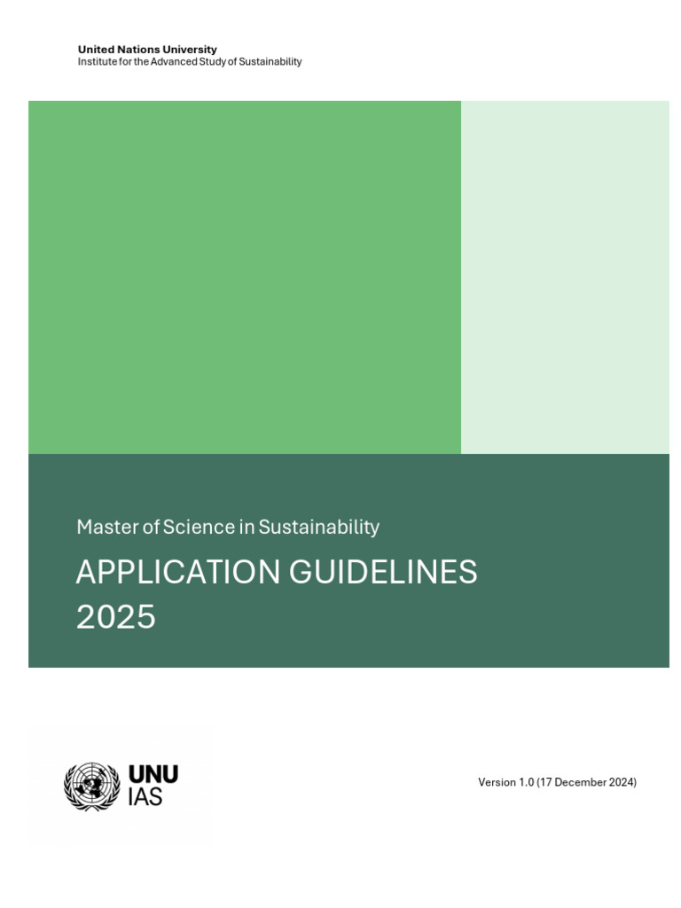 UNU-IAS 2025 MSC Application Guidelines Ver 1 | PDF | Academic Degree ...