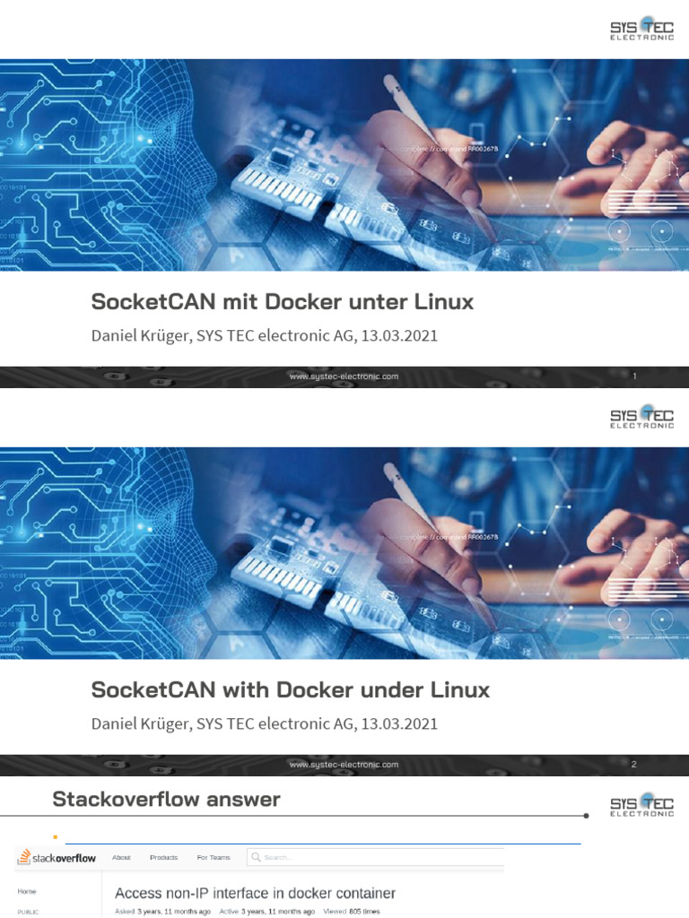 Socketcan Mit Docker Unter Linux: Daniel Krüger, Sys Tec Electronic Ag ...