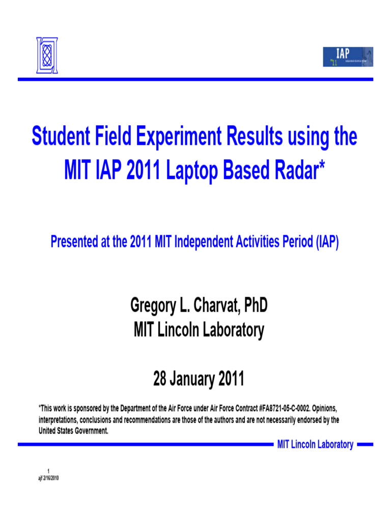 MIT Student Radar Experiment Results | PDF | Radar | Broadcast Engineering
