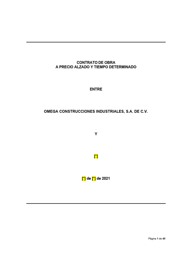 Modelo de Contrato Entronque Ojo de Agua - Rev01 | PDF | Seguro | México