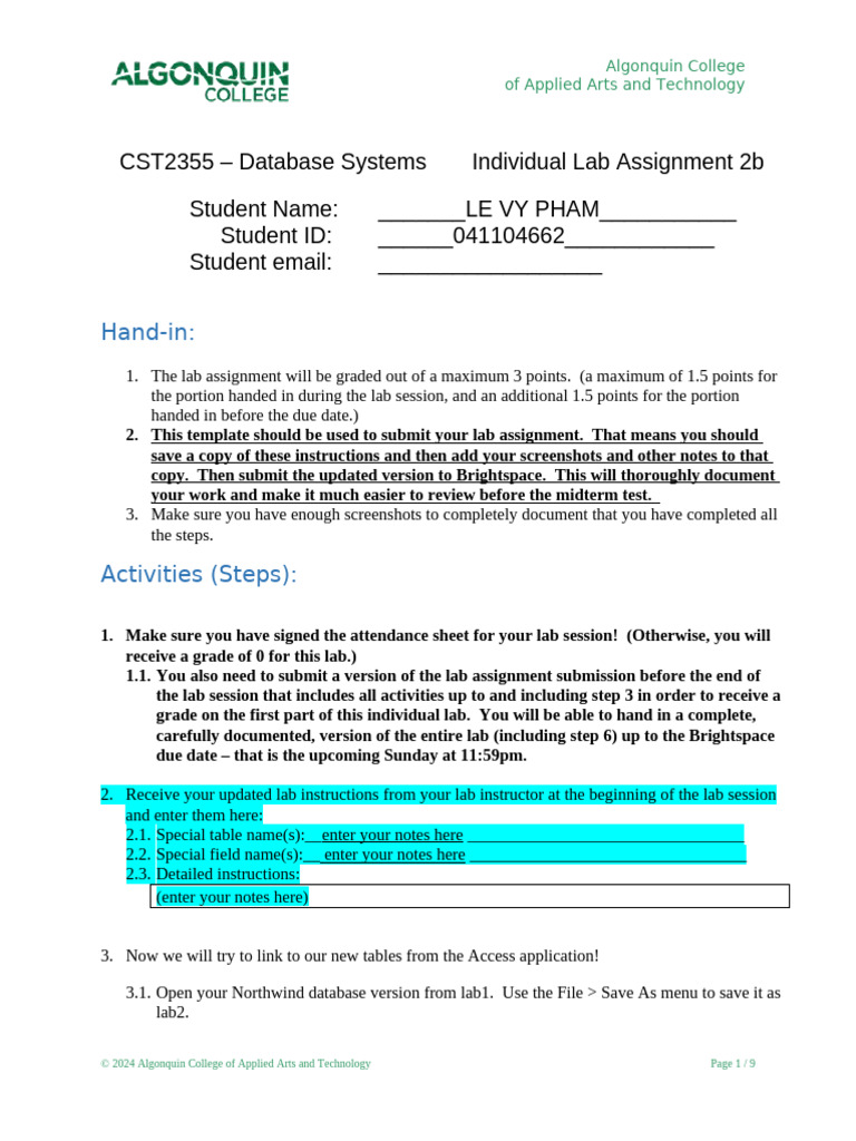 CST2355 Lab2b Summer2024 | PDF | Databases | Software