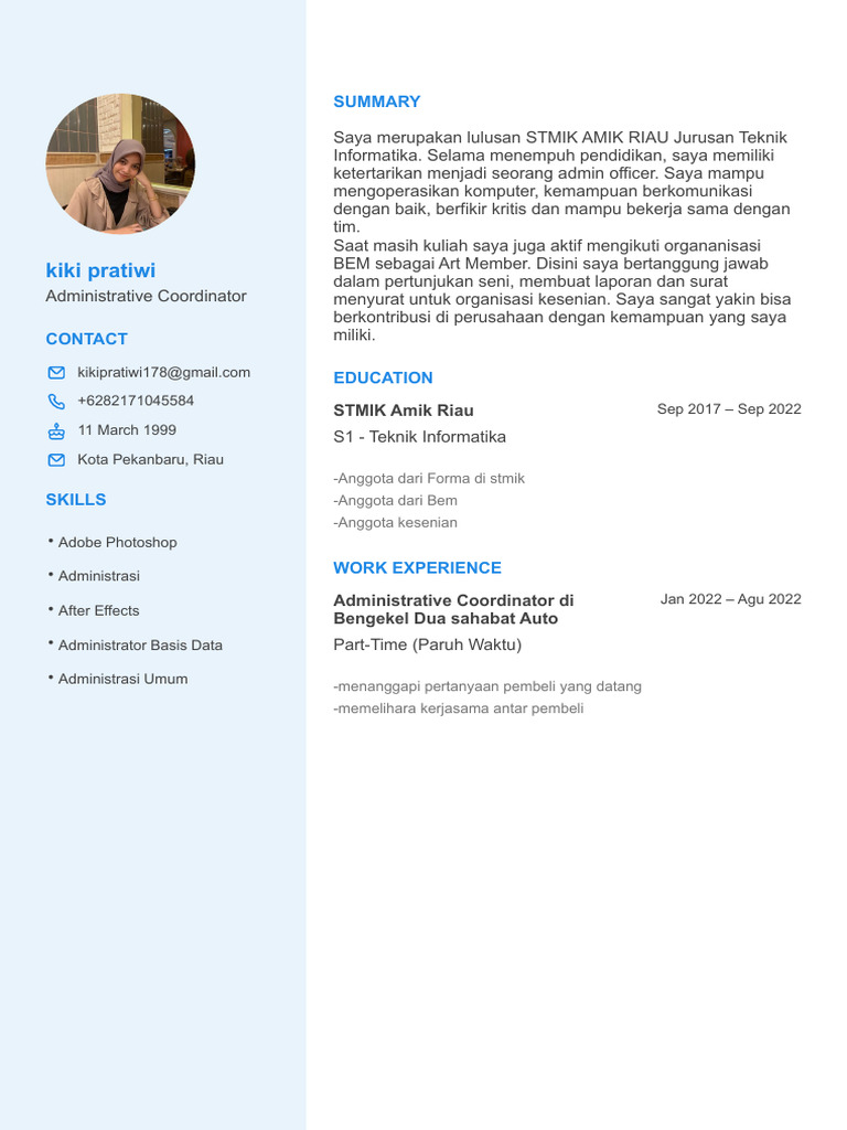 kiki pratiwi_CV | PDF