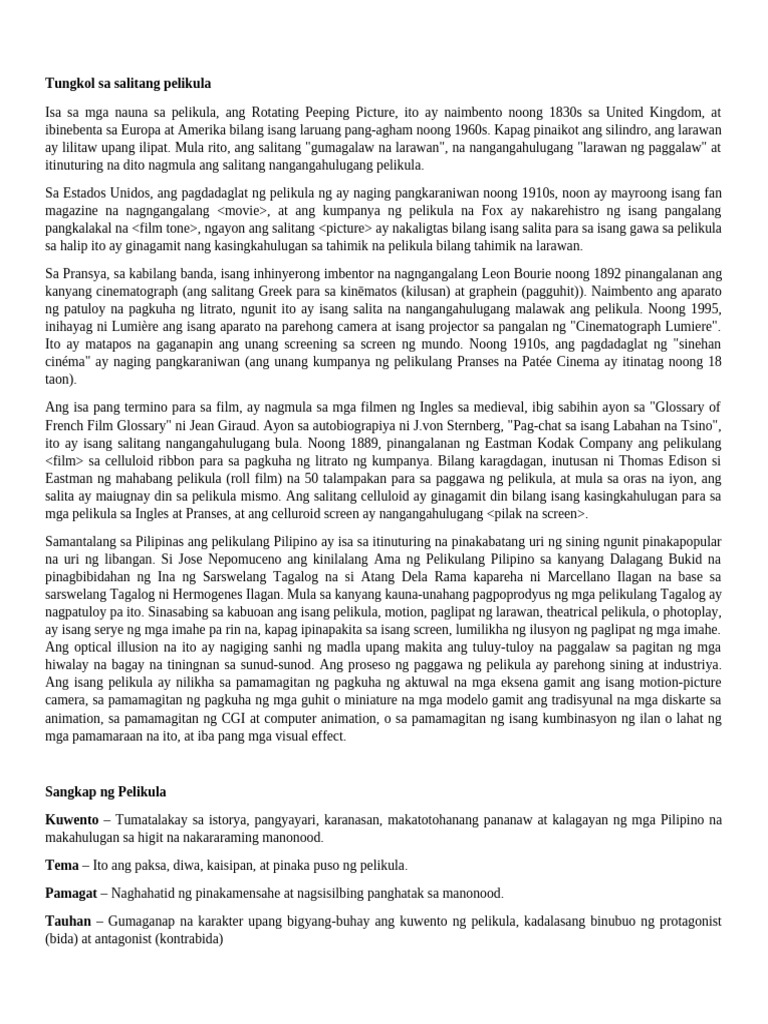 Pelikula at Dula LEK KPWKPW2Q2 | PDF