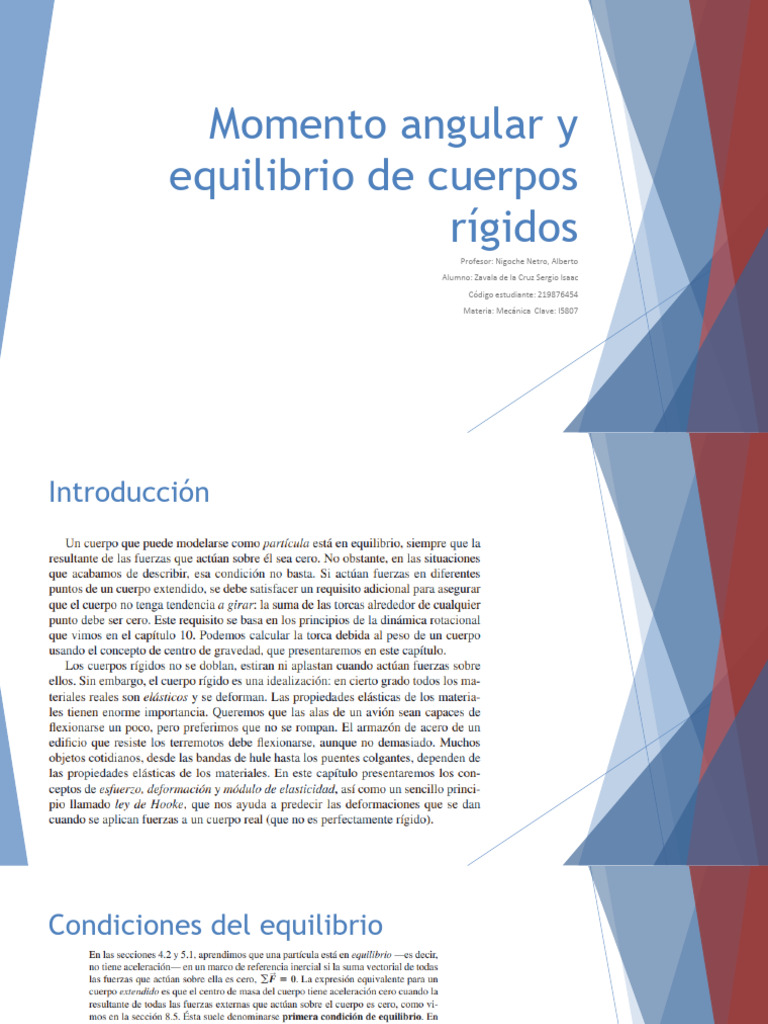 Act3.3 Momento Angular y Equilibrio de Cuerpos Rígidos | PDF