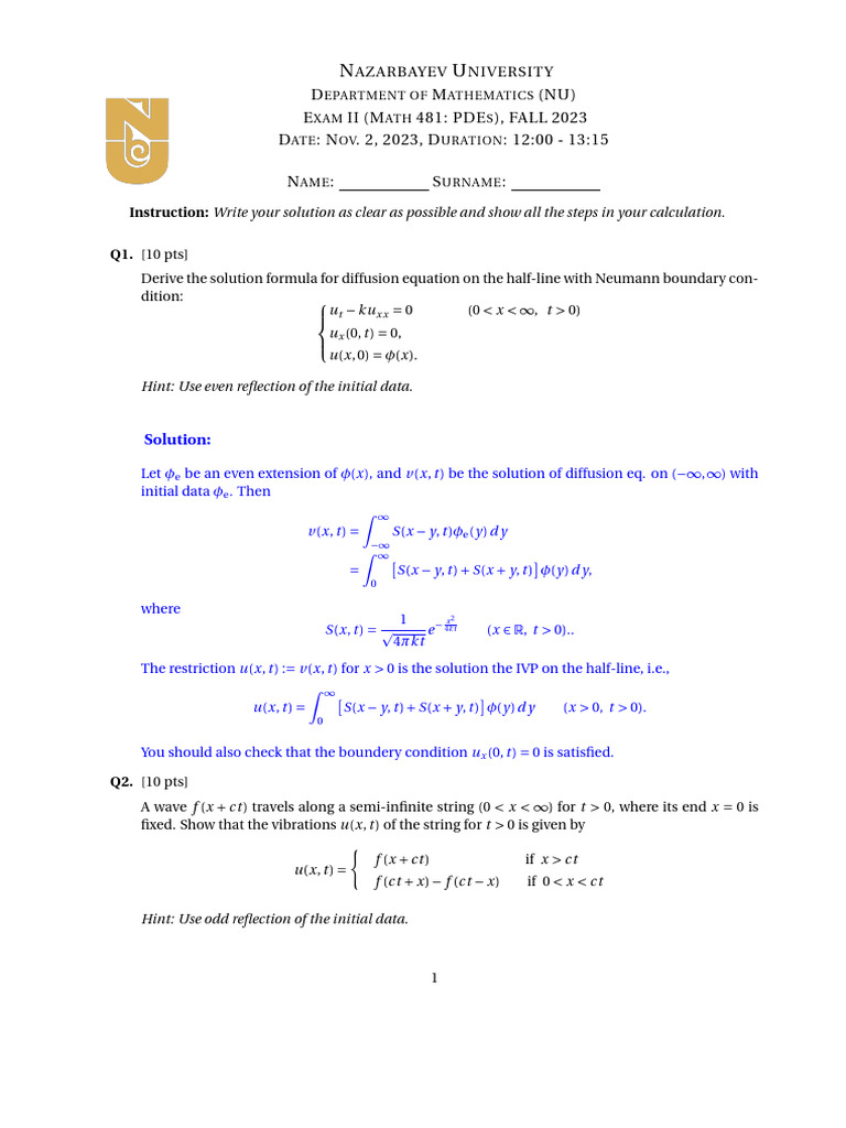 Exam 2 | PDF | Mathematical Analysis | Multivariable Calculus