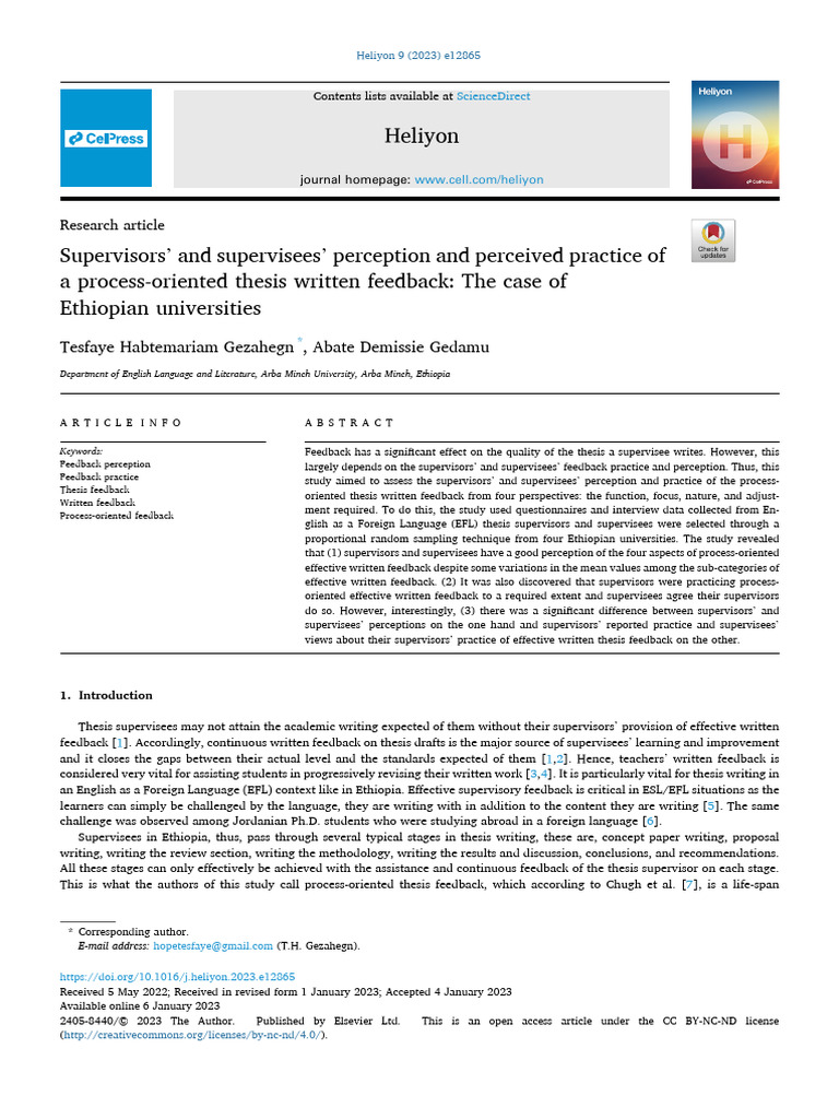Supervisors' and Supervisees' Perception and Perceived Practice of A ...