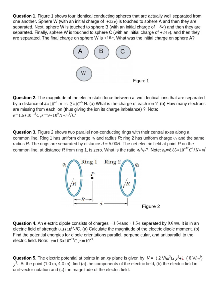 Physics 2A. 1 | PDF | Capacitor | Electric Field
