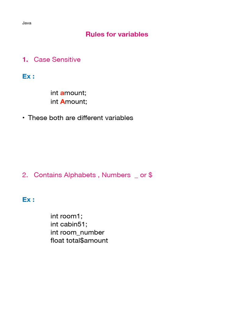 02 Variables Rules | PDF