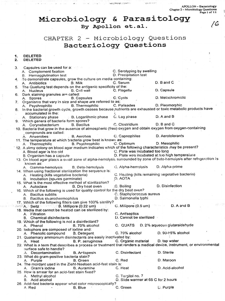 APOLLON-Microbiology and Parasitology QNA | PDF