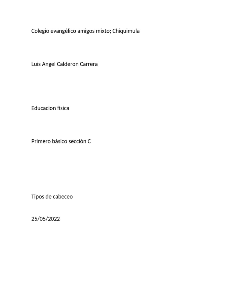 Tipos de cabeceo en fútbol sala | PDF | Deportes