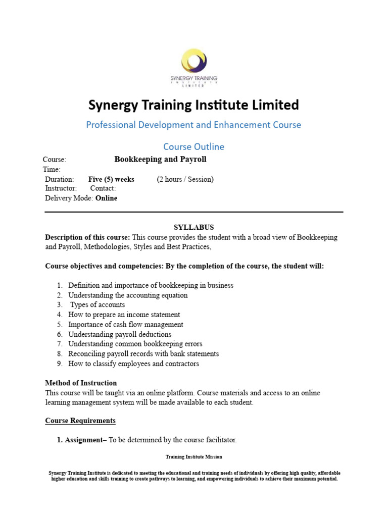 Bookkeeping and Payroll | PDF | Payroll | Balance Sheet