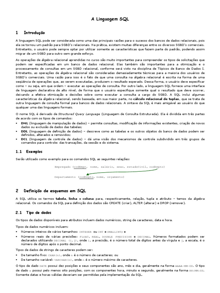 Apostila de SQL | PDF | SQL | Modelo de dados