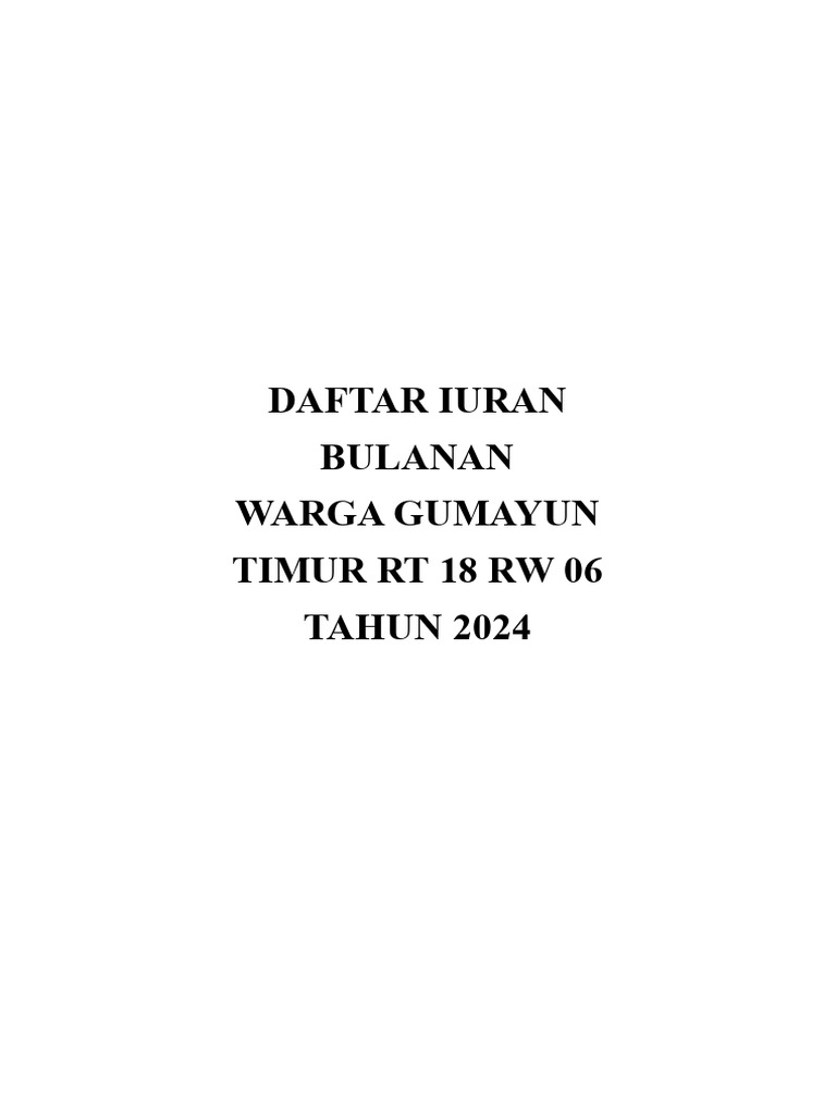 Daftar Iuran 2024 New | PDF