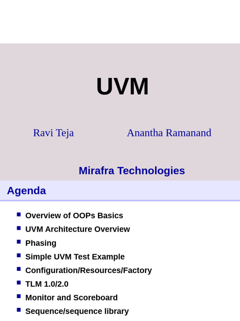 Ravi Teja Anantha Ramanand: Mirafra Technologies | PDF | Class ...