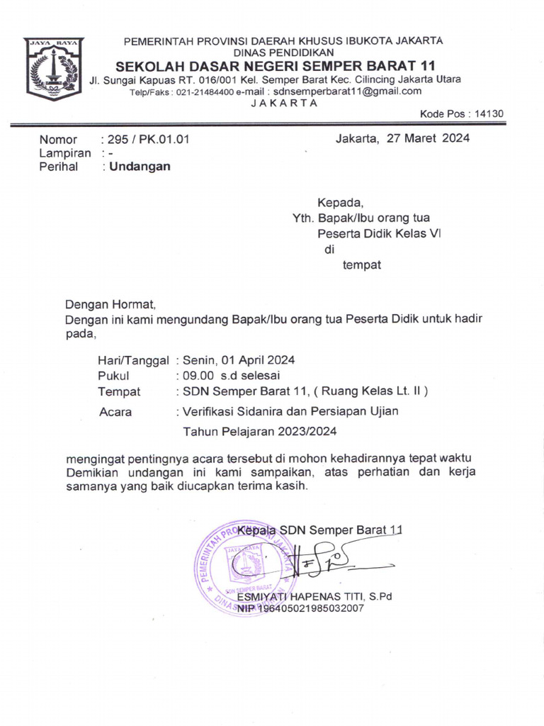 UNDANGAN_VERIFIKASI_SIDANIRA | PDF