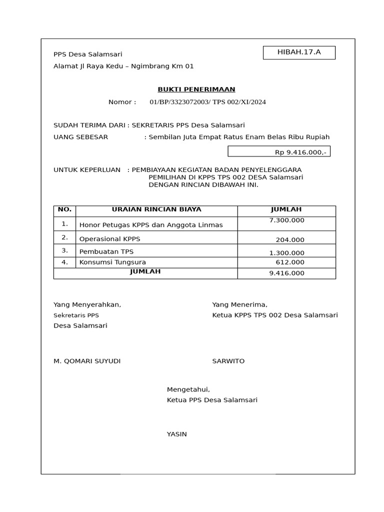 Format SPJ KPPS | PDF