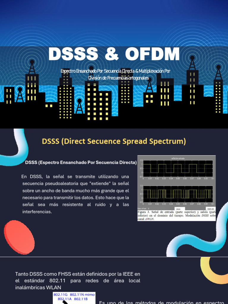 DSSS & Ofdm | PDF | Multiplexación por división de frecuencia ortogonal | Tecnología digital