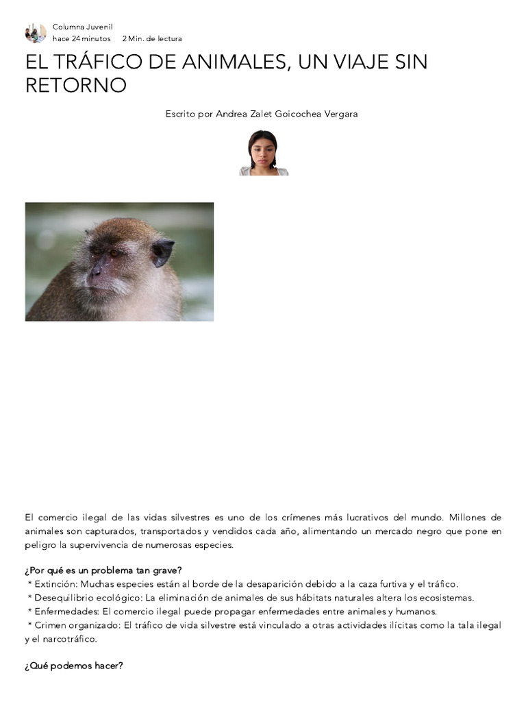 Tráfico de Animales: Un Crimen Global | PDF