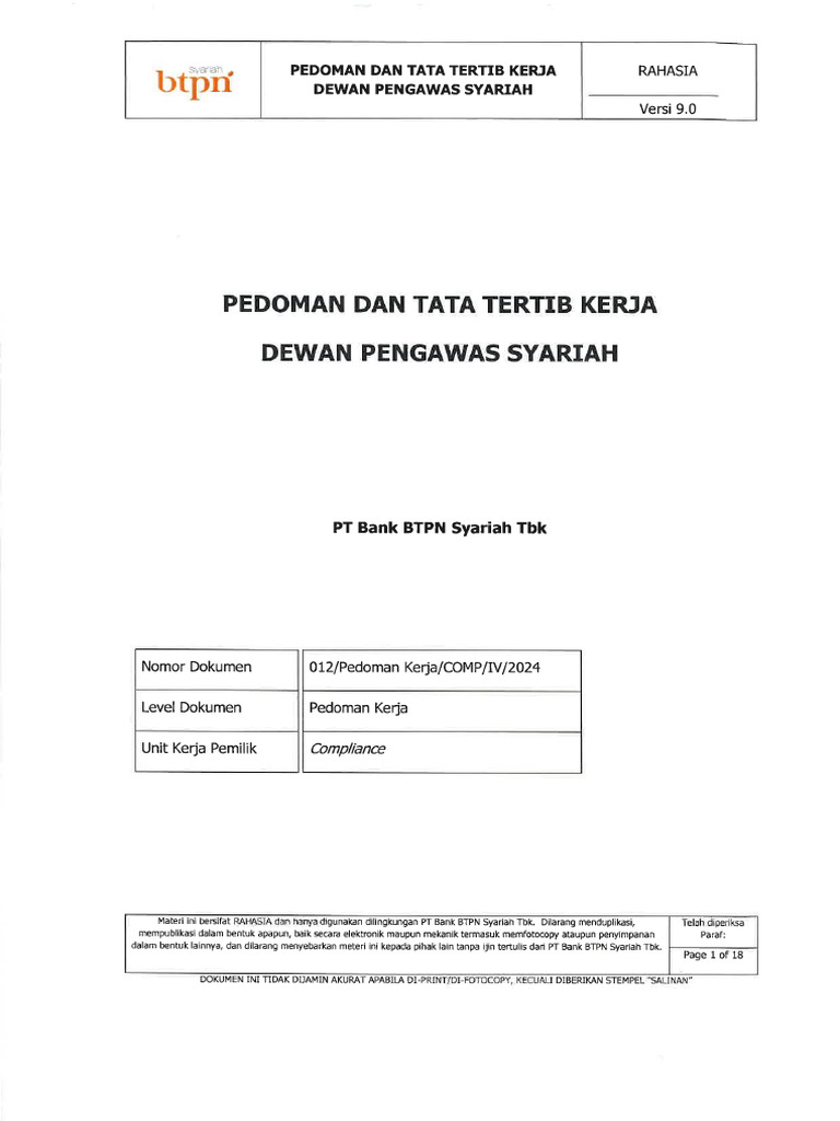Pedoman Dan Tata Tertib Kerja DPS 2024 | PDF
