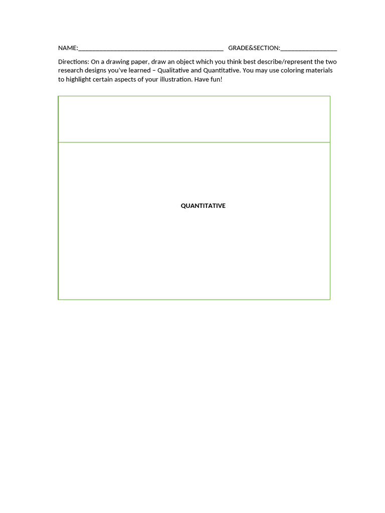 Pr 1 Home Based Activity Qn vs Ql Drawing | PDF