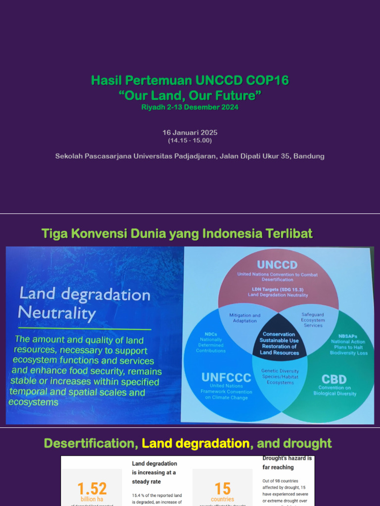 Chay Asdak - Sosialisasi UNCCD COP16 16jan2024 | PDF | Environmental ...