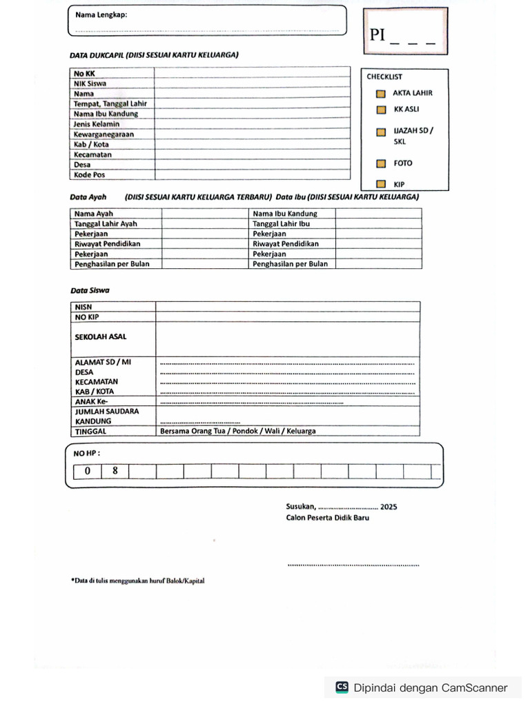form ppdb smp | PDF