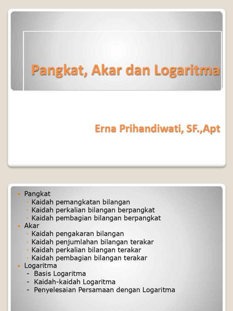 Pangkat Akar Log Pdf