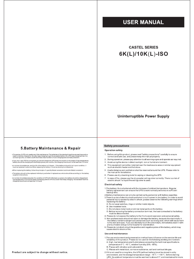 Manual UPS - 6KVA - 10KVA - 220V | PDF