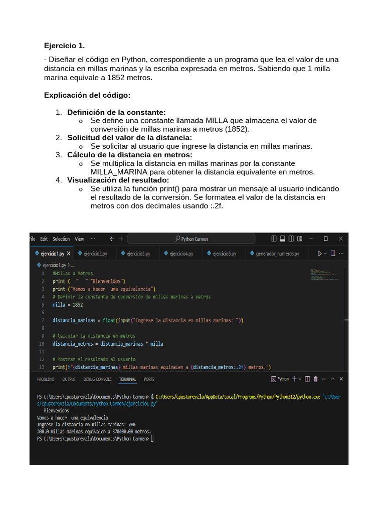 Tarea Programacion | PDF | Python (lenguaje de programación) | Matemáticas