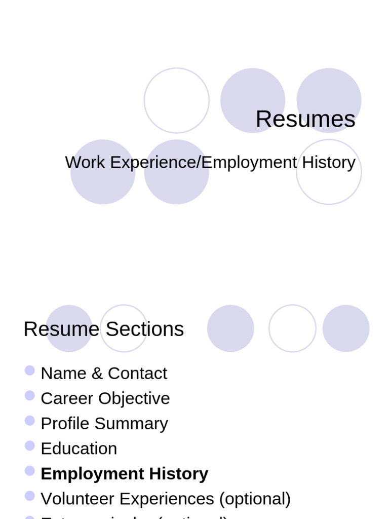 Crafting Effective Work Experience Sections | PDF