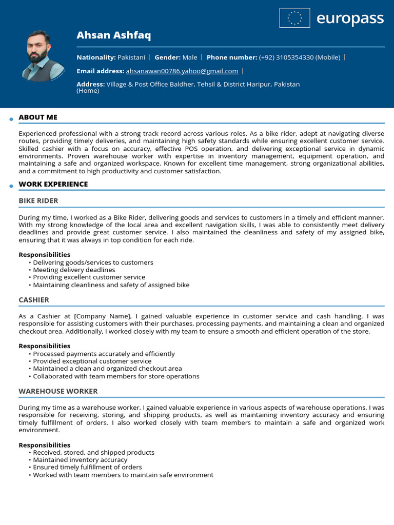Ahsan Ashfaq 1Cv | PDF | Point Of Sale | Business