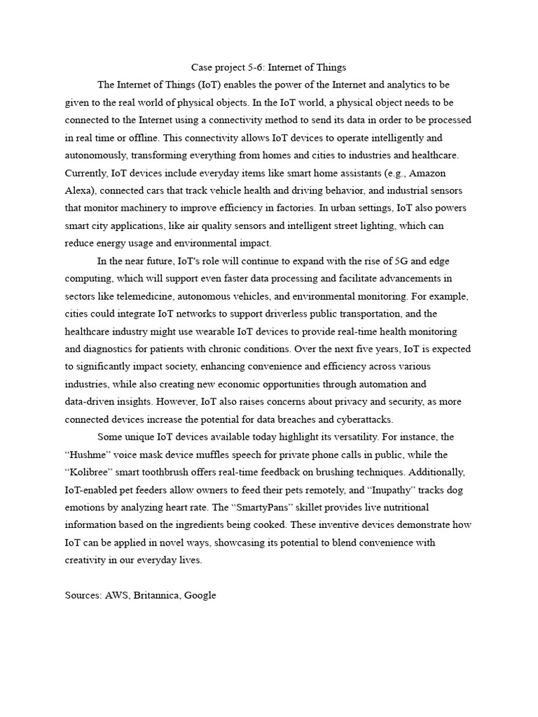 Homework - Module 5 - Google Docs | PDF | Internet Of Things | Computing