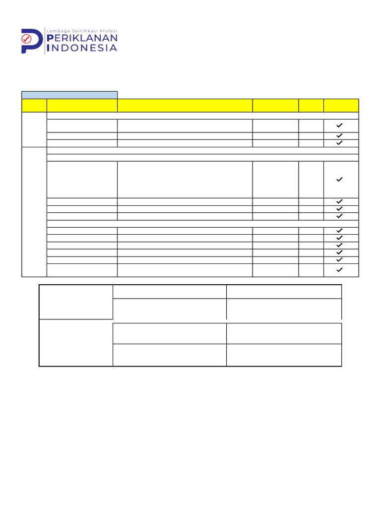 Form Ceklist TUK | PDF