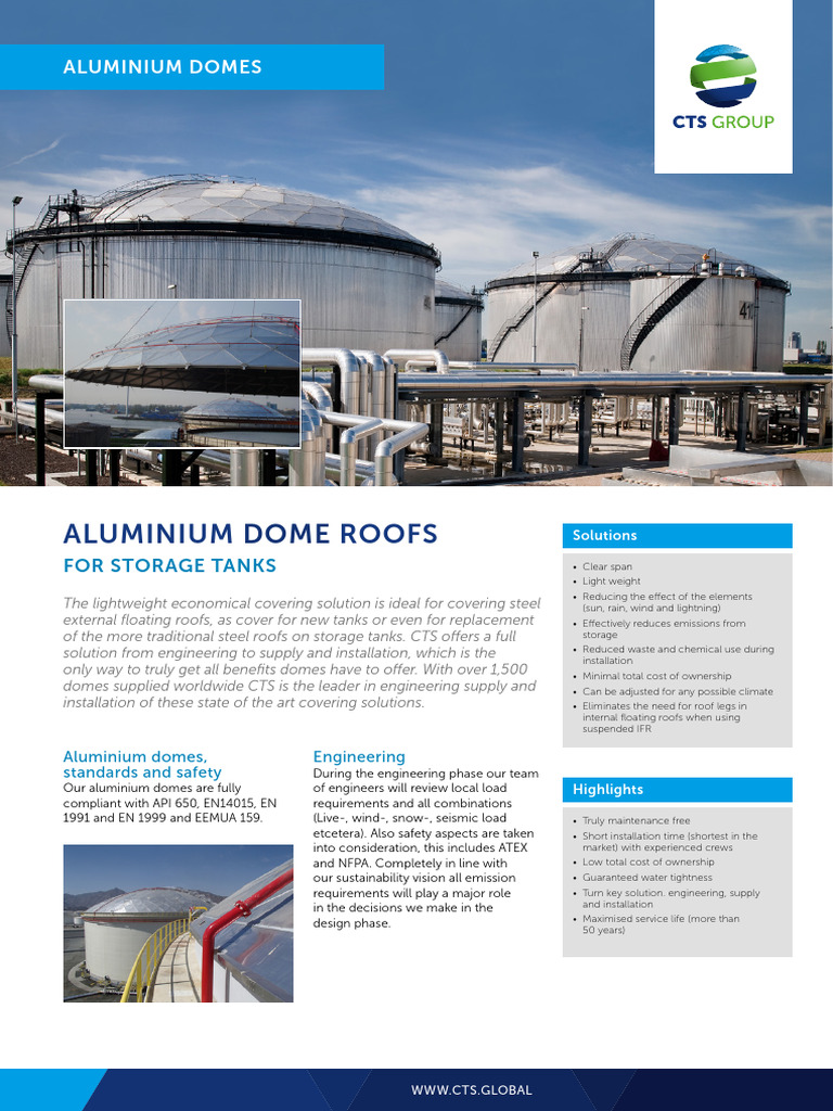 CTS Domes Storage Tanks Datasheet 201904 EN LR | PDF | Bp | Energy Industry