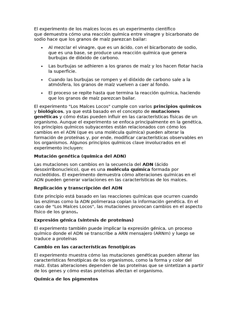 Reacción Química y Genética en Maíces | PDF | Adn | Gene