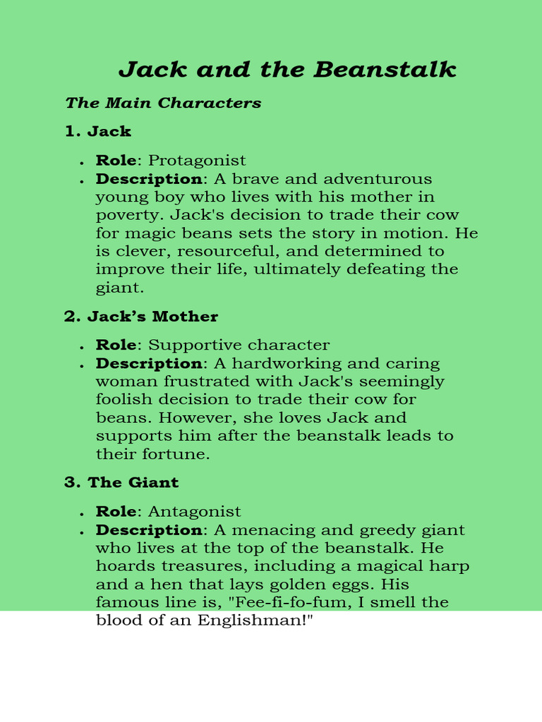 Jack and The Beanstalk | PDF