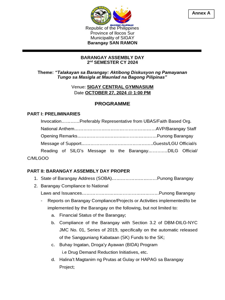 Annex A - Programme Template | PDF