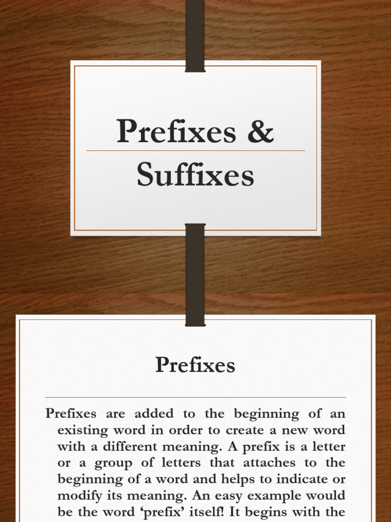 Prefixes & Suffixes | PDF